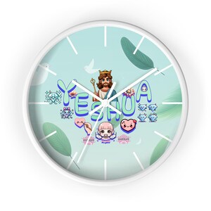 Yeshua Wall Clock,christian Wall Clock,cross Wall Clock,jesus Wall ...
