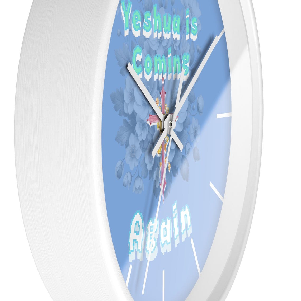 Yeshua Wall Clock,christian Wall Clock,cross Wall Clock,jesus Wall ...