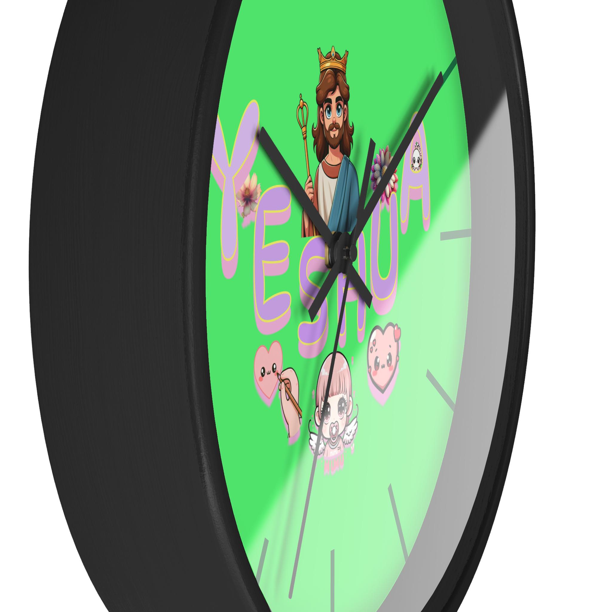 Yeshua Wall Clock,jesus Wall Clock,christian Wall Clock,cross Wall ...