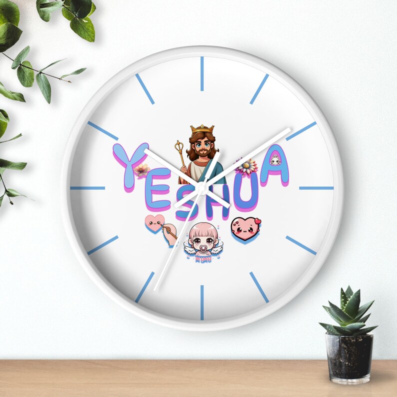 Jesus Wall Clock,yeshua Wall Clock,christian Wall Clock,cross Wall ...