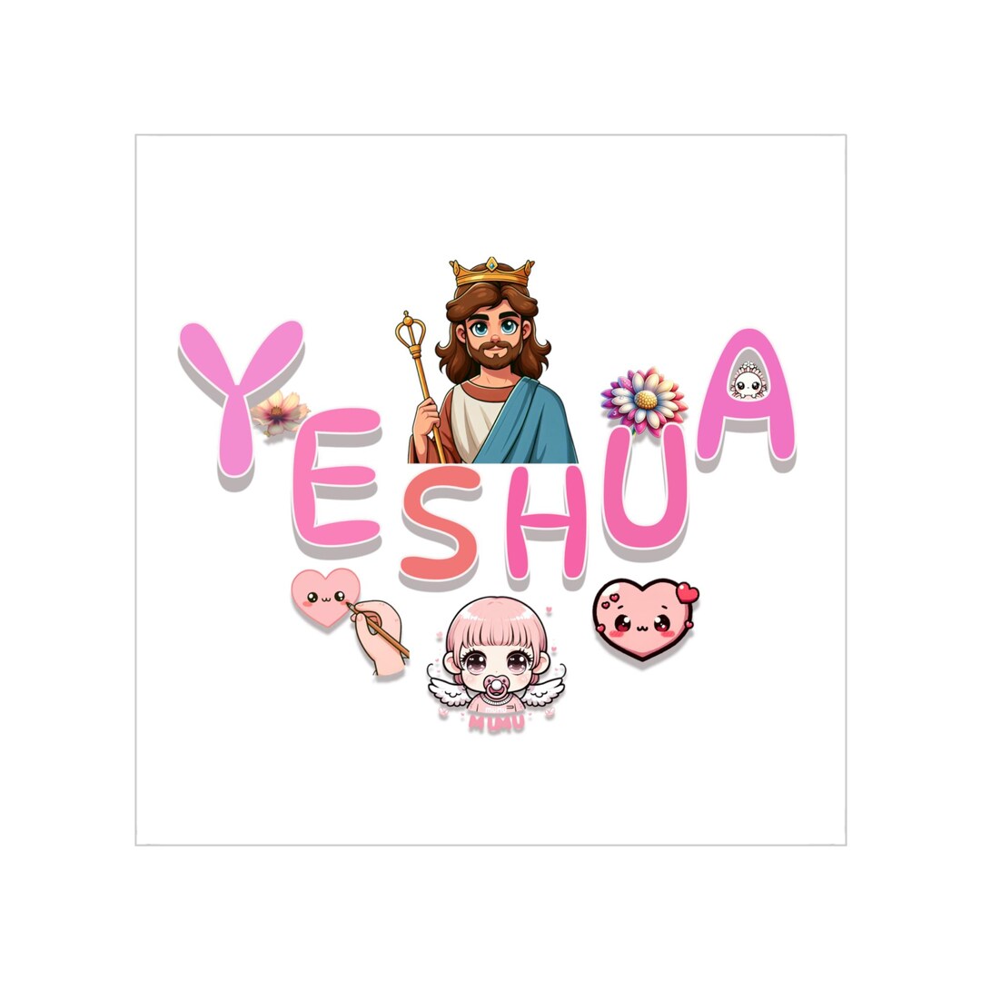 Yeshua Sticker,christian Sticker,jesus Sticker,cross Sticker,flower ...
