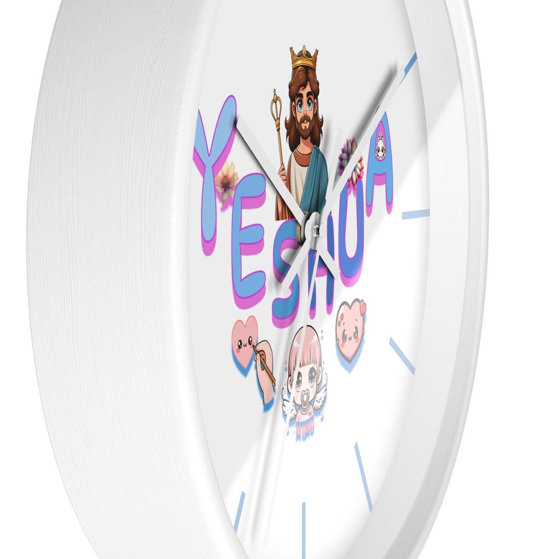 Jesus Wall Clock,yeshua Wall Clock,christian Wall Clock,cross Wall ...