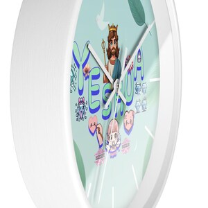 Yeshua Wall Clock,christian Wall Clock,cross Wall Clock,jesus Wall ...