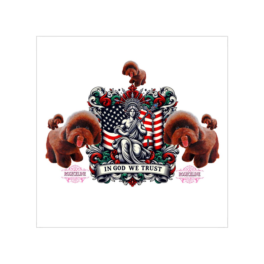 Patriot July 4th Sticker,in God We Trust Sticker,dog Sticker,american ...