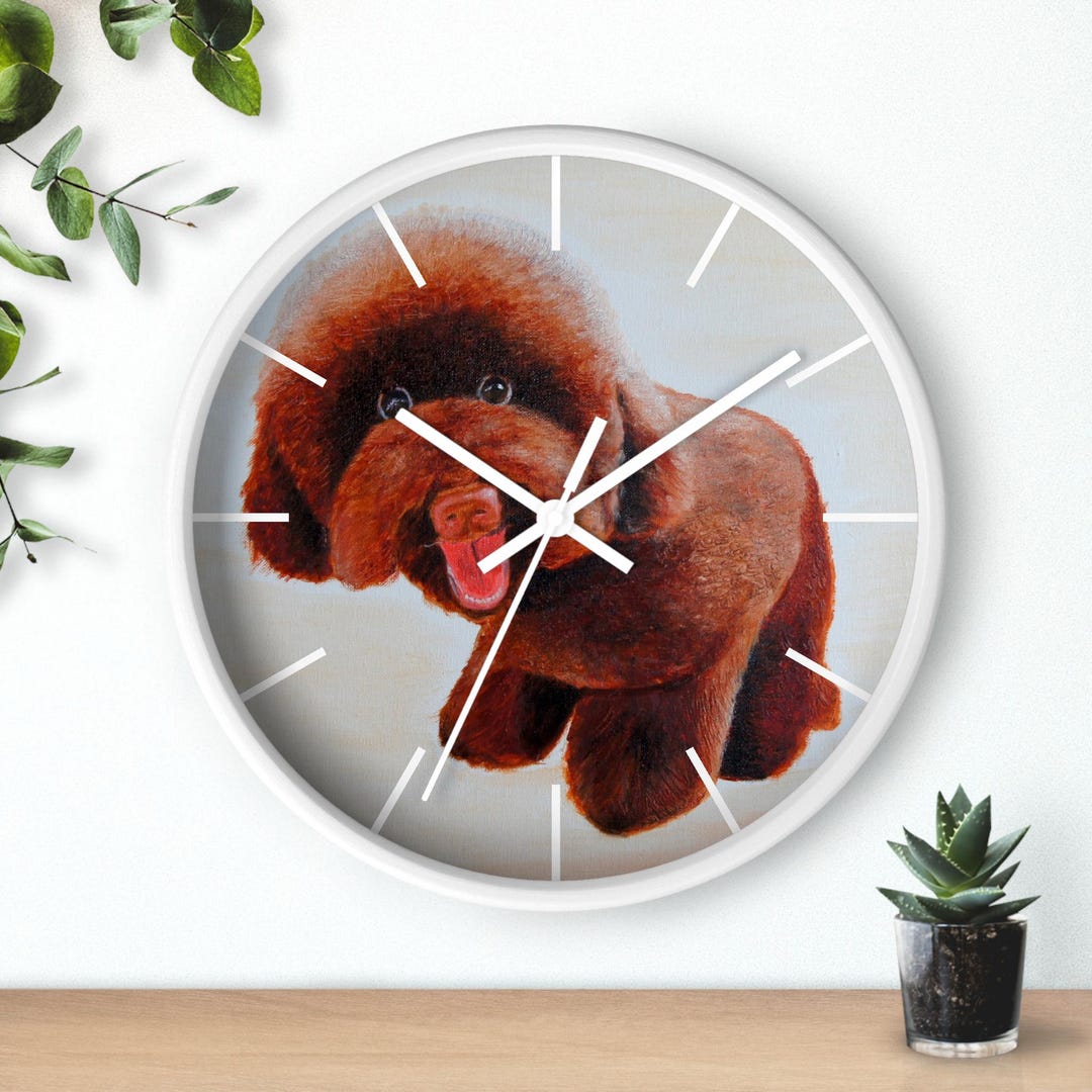 Original Painting Wall Clock,teddy Bear Dog Wall Clock,animal Wall ...