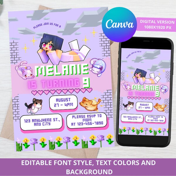 Meemeow Party Invitation - Etsy