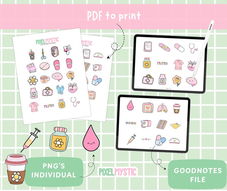 Nurse Clipart Pink, Nurse Stickers Goodnotes, Nurse PNG, Medical ...