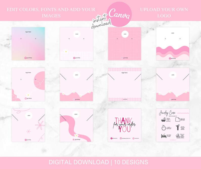 Editable Jewelry Display Card Template, Small Business Packaging ...