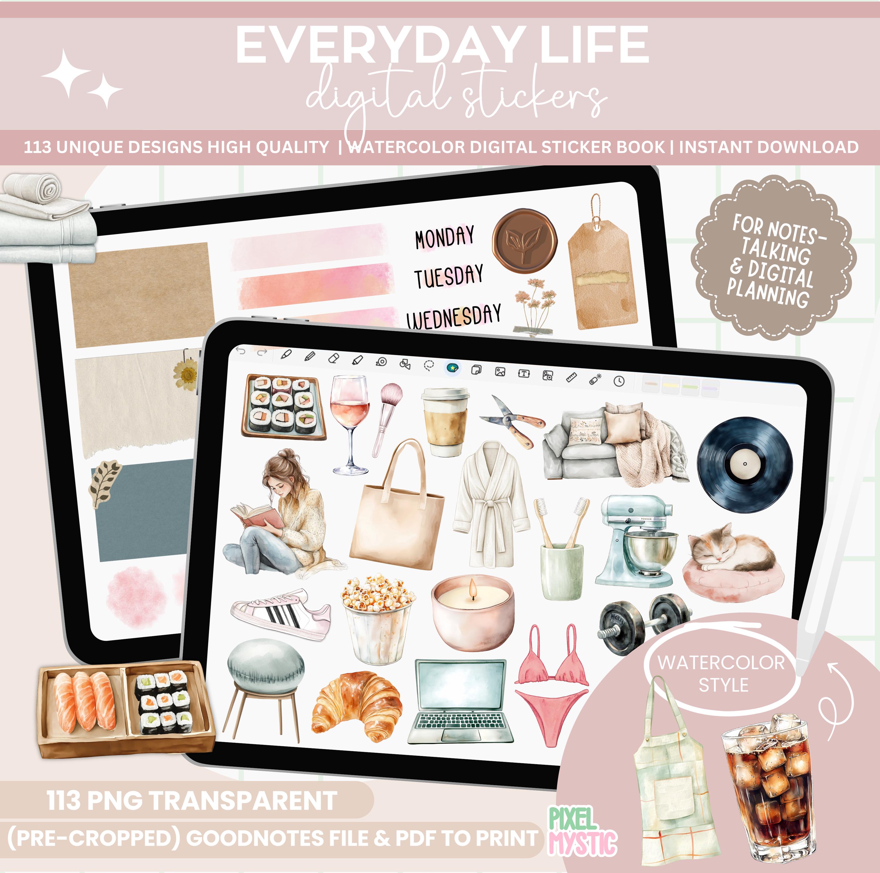 Everyday Aesthetic Digital Planner Stickers, Digital Stickers for ...