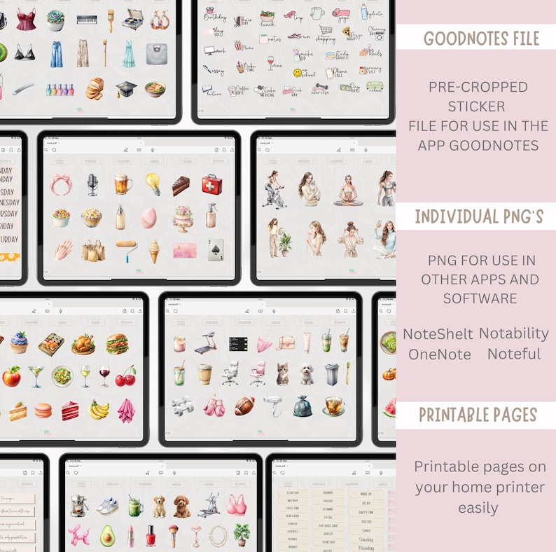 Everyday Digital Planner Stickers, Everyday Aesthetic Digital Stickers ...