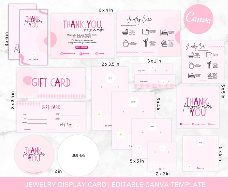 Editable Jewelry Display Card Template, Small Business Packaging ...