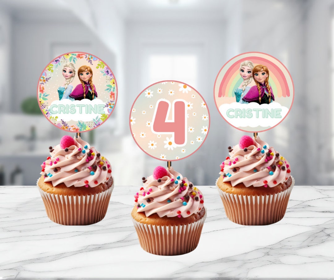 Frozen Elsa Cupcake Toppers, Frozen Cupcake Toppers, Instant Download ...