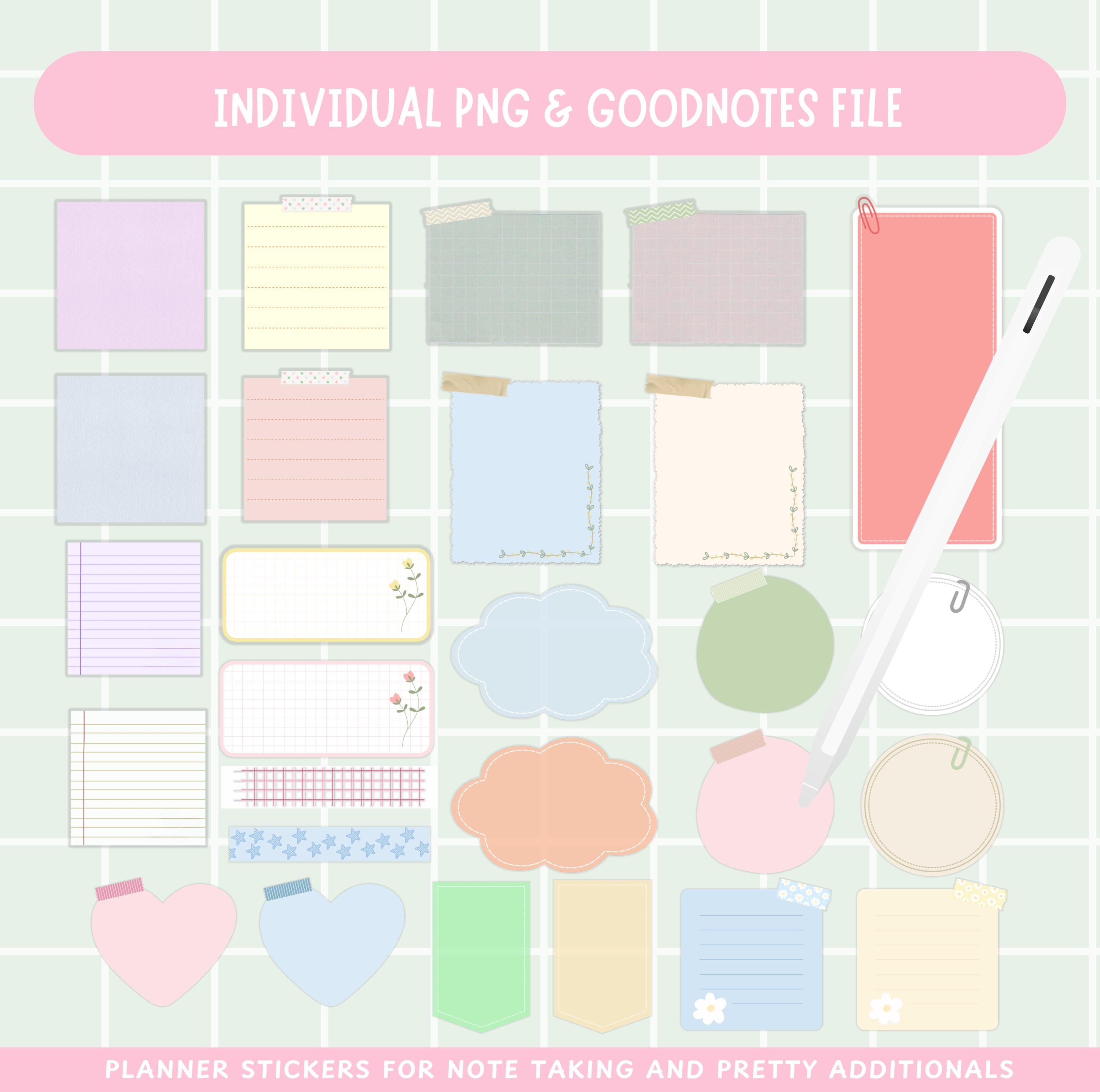 Pastel Digital Sticky Notes: Goodnotes Notability Stickers (PNG) - Etsy