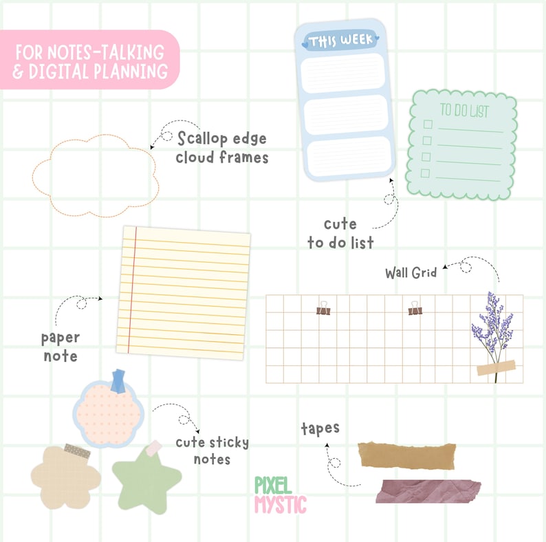 Digital Sticky Notes, Planner Sticky Notes, Goodnotes Sticky Notes ...