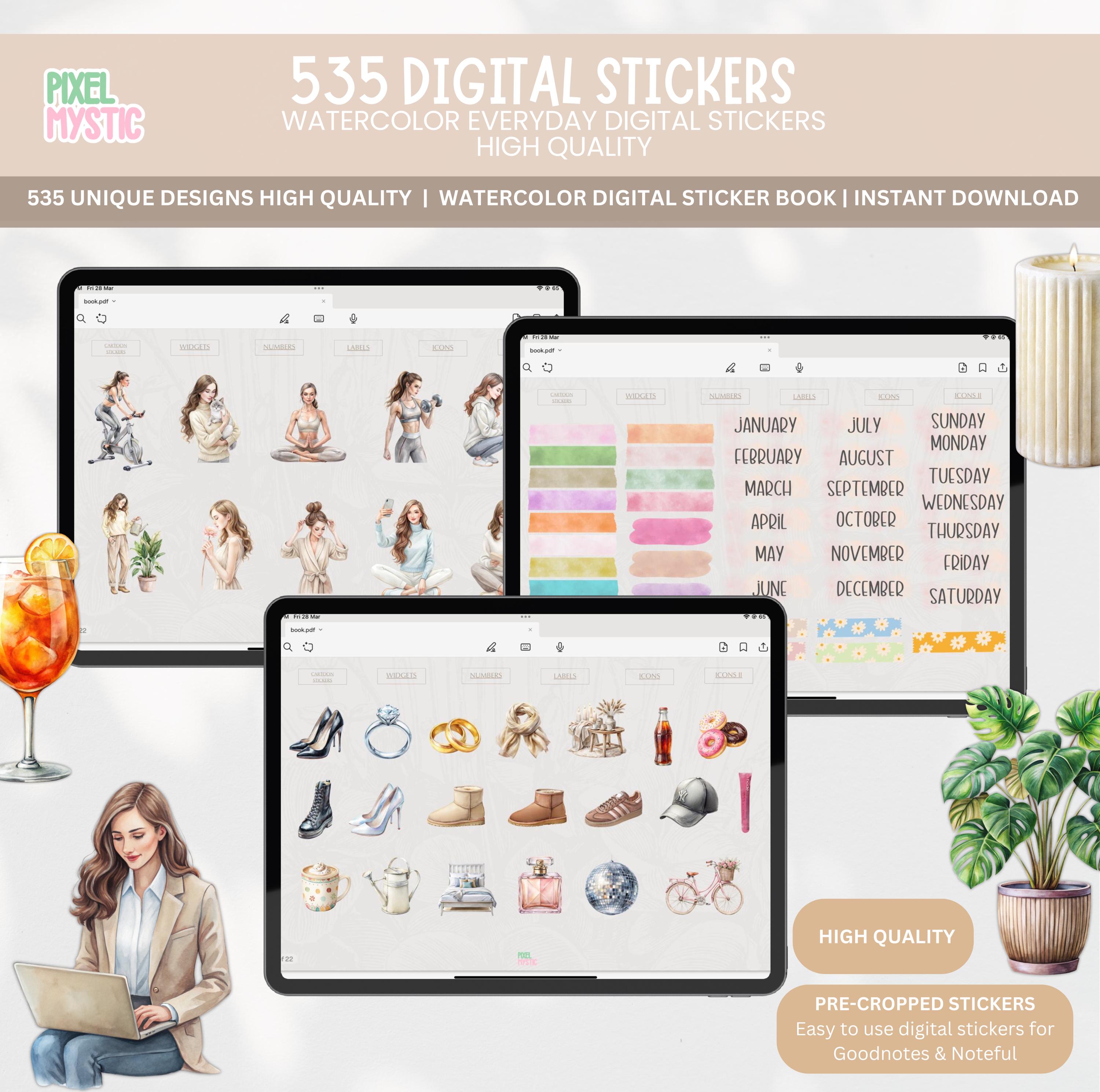Everyday Digital Planner Stickers, Everyday Aesthetic Digital Stickers ...