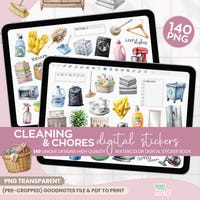Around the House Planner Stickers: Cleaning Chore Digital Stickers ...
