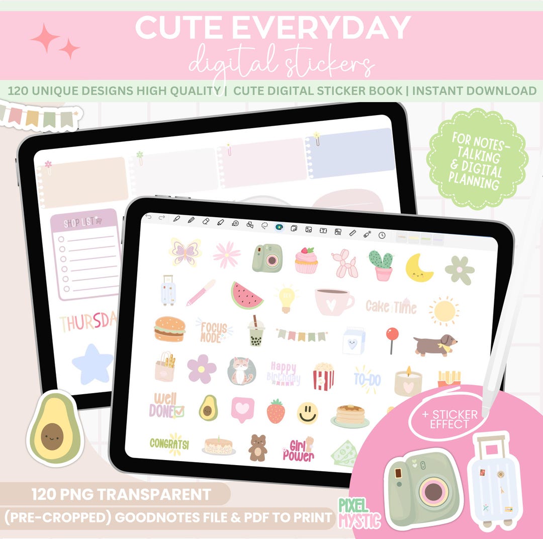 Everyday Digital Planner Stickers, Goodnotes Digital Planner Stickers ...