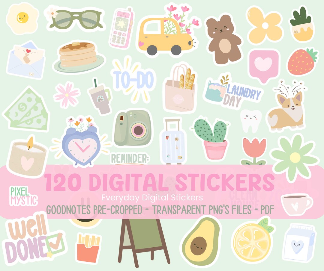 Cute digital sticker pack Digital Planner stickers Everyday Digital ...
