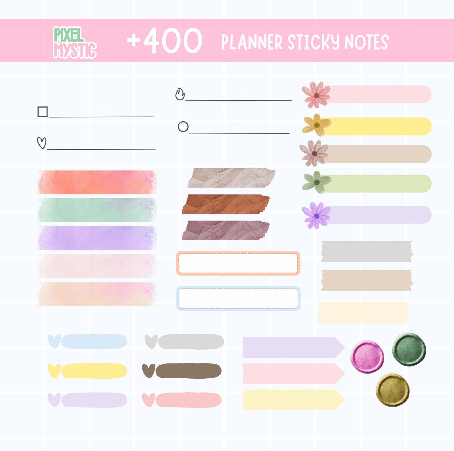 Digital Sticky Notes, Planner Sticky Notes, Goodnotes Sticky Notes ...