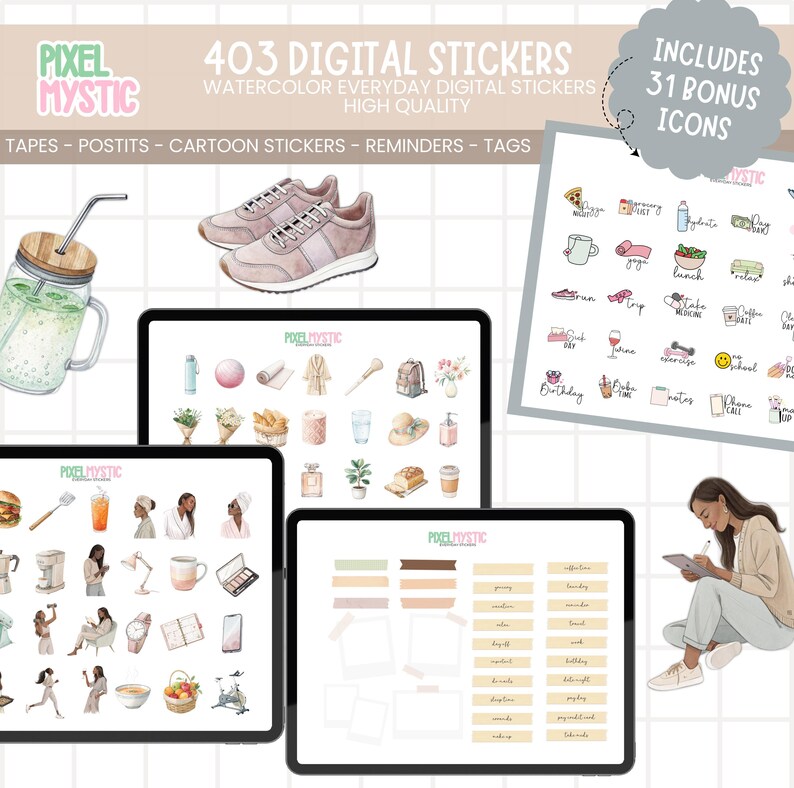 Everyday Life Stickers, Everyday Digital Planner Sticker, Everyday ...