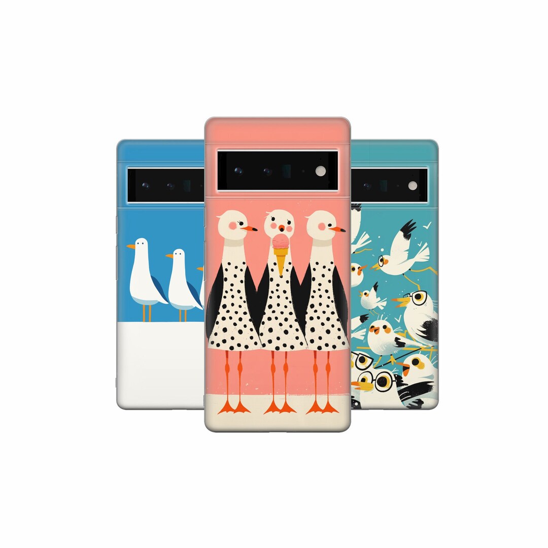 Seagull Gone Crazy Phone Case Wild Seagull Family Cover for Pixel 8A 7 ...