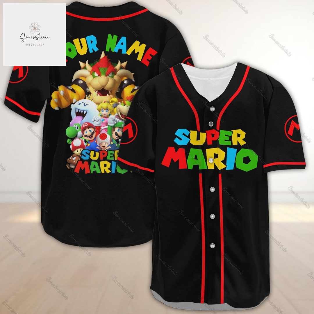 Personalized Super Mario Baseball Jersey Shirt, Super Mario Baseball ...