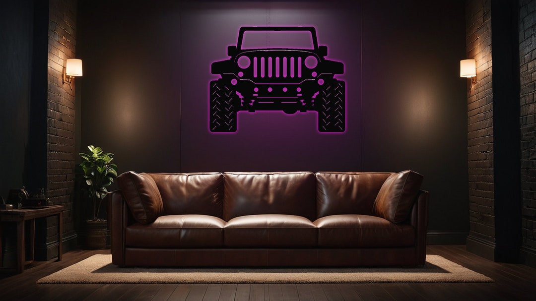 Jeep Wall Decor, Jeep Wall Art, Cars Lovers, Led Sign, Home Decor, Gift ...