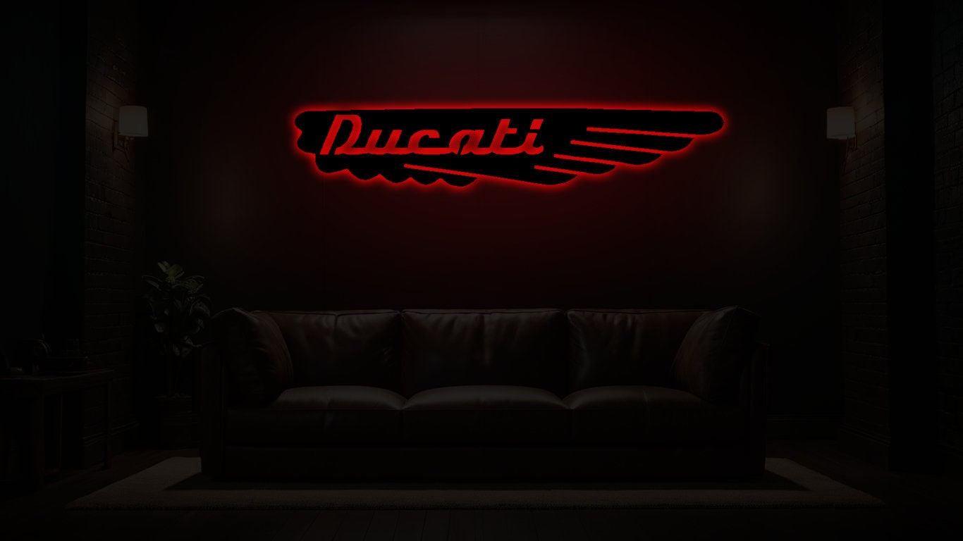 Ducati Led Sign, Ducati Wall Decor, Led Sign, Motorcycle Led Sign, Home ...