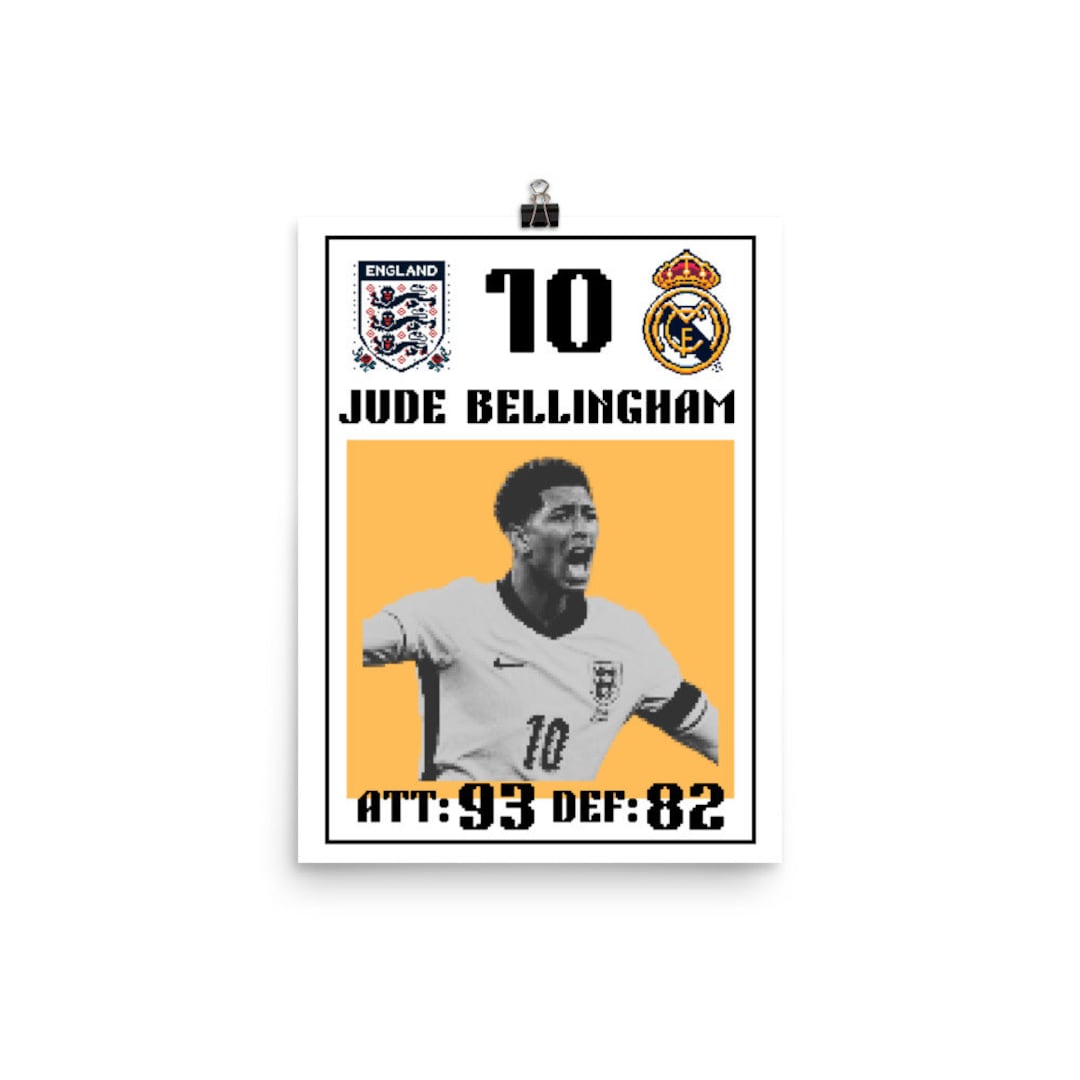 Jude Bellingham England Poster, Three Lions Poster, England Football ...