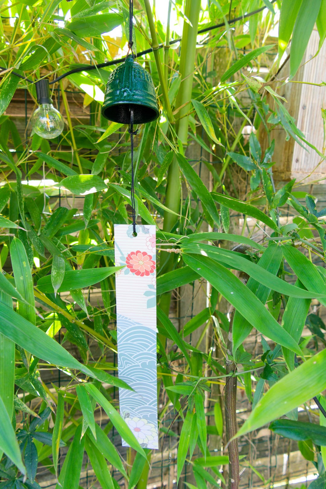 Temple - Cast Iron Wind Bell Chime With Tanzaku Wind Catcher, Zen Wish ...