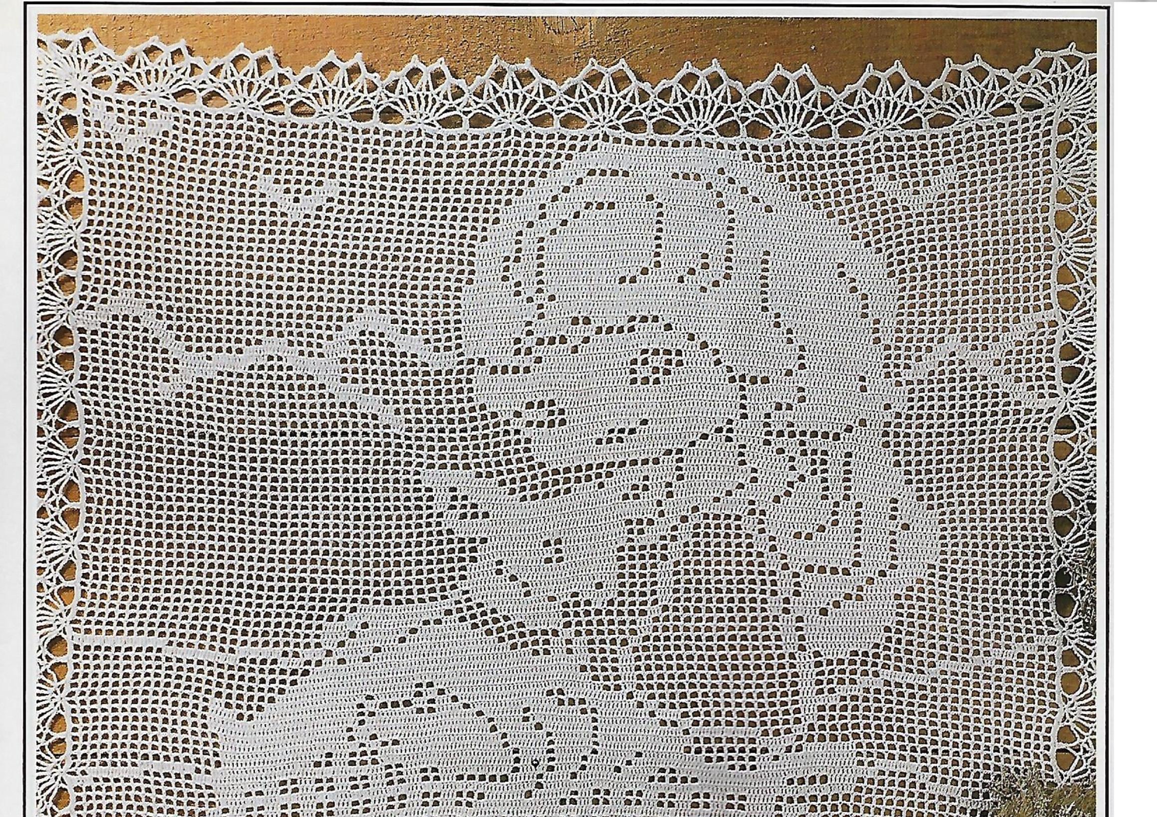 Vintage Mary's Lamb Crochet Pattern: Thread Filet Doily (downloadable ...