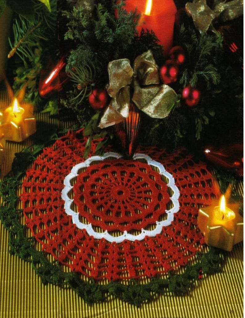 Spanish Holiday Christmas Doily Crochet Pattern Model 17 - Charted ...