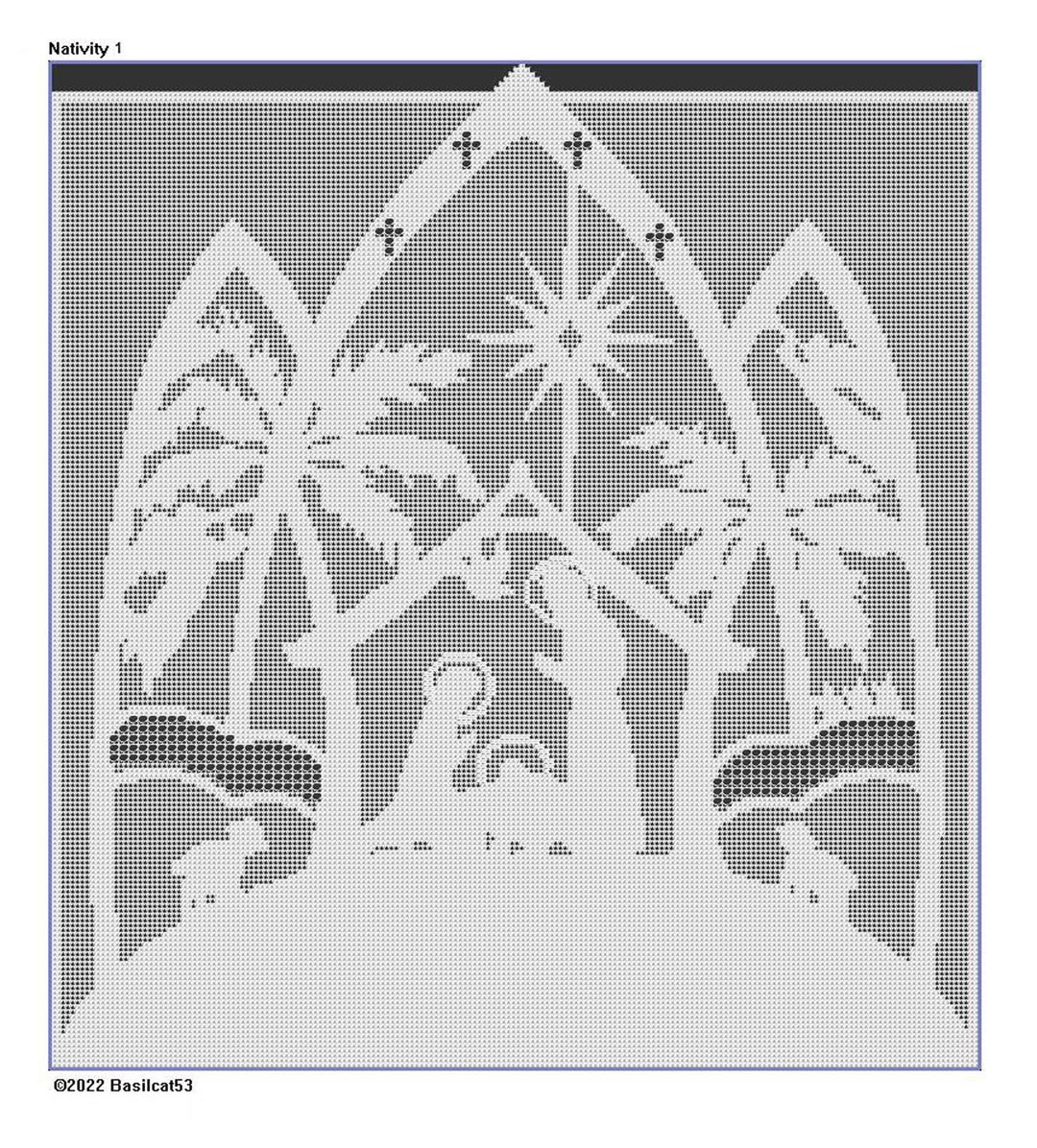 Nativity 1 Thread Filet Crochet PDF Pattern Wallhanging or Doily, Mary ...