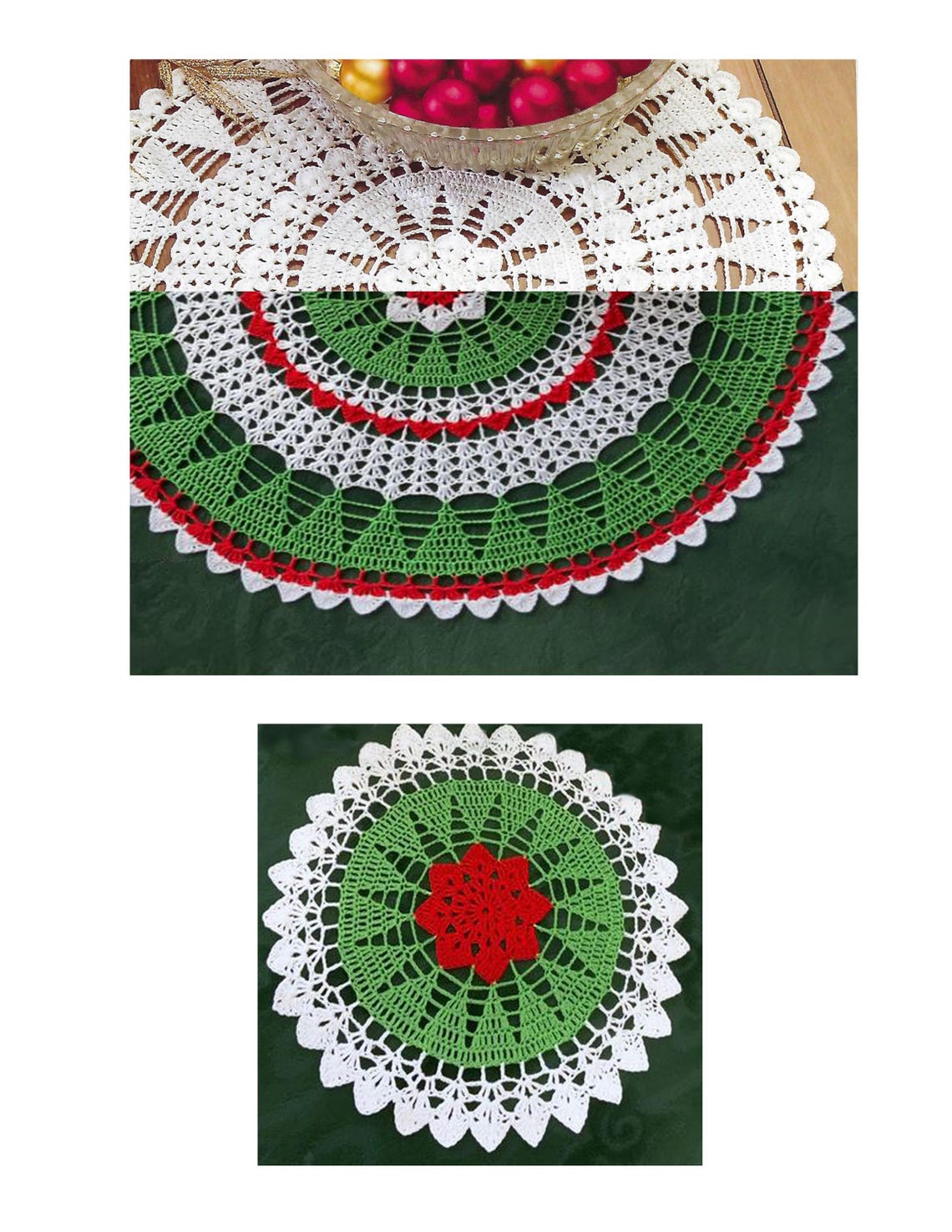 Vintage Christmas Trees Crochet Doily Pattern (PDF Download) - Etsy