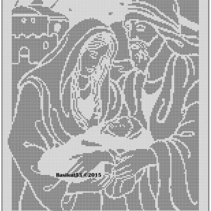 Mary, Joseph, and Baby Jesus Filet Crochet Pattern - Etsy