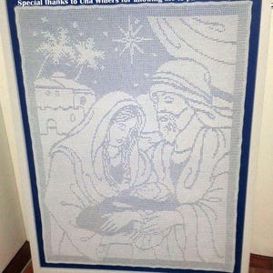 Mary, Joseph, and Baby Jesus Filet Crochet Reversed Pattern - Etsy