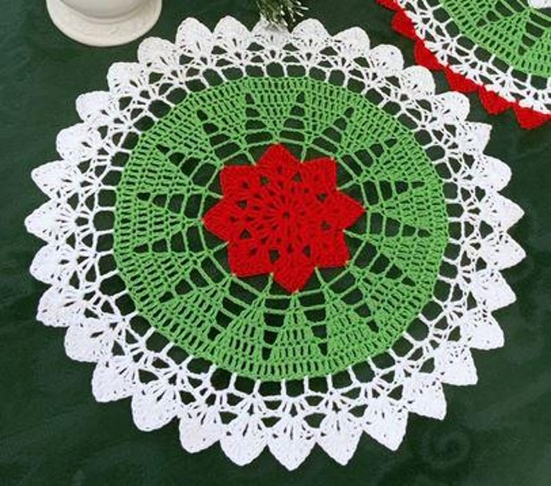 Vintage Christmas Trees Crochet Doily Pattern (PDF Download) - Etsy