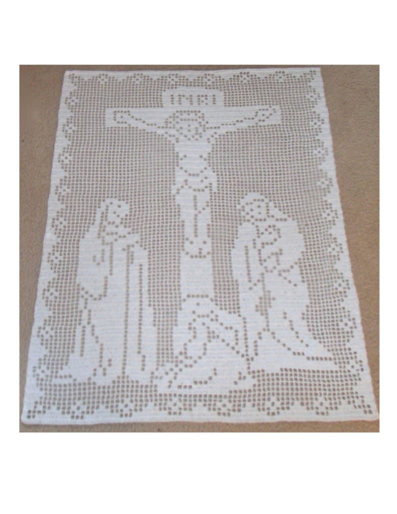 The Crucifixion Jesus Christ Wallhanging Vintage Thread Crochet Pattern ...