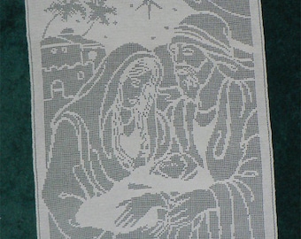 Mary, Joseph, and Baby Jesus Filet Crochet Reversed Pattern - Etsy