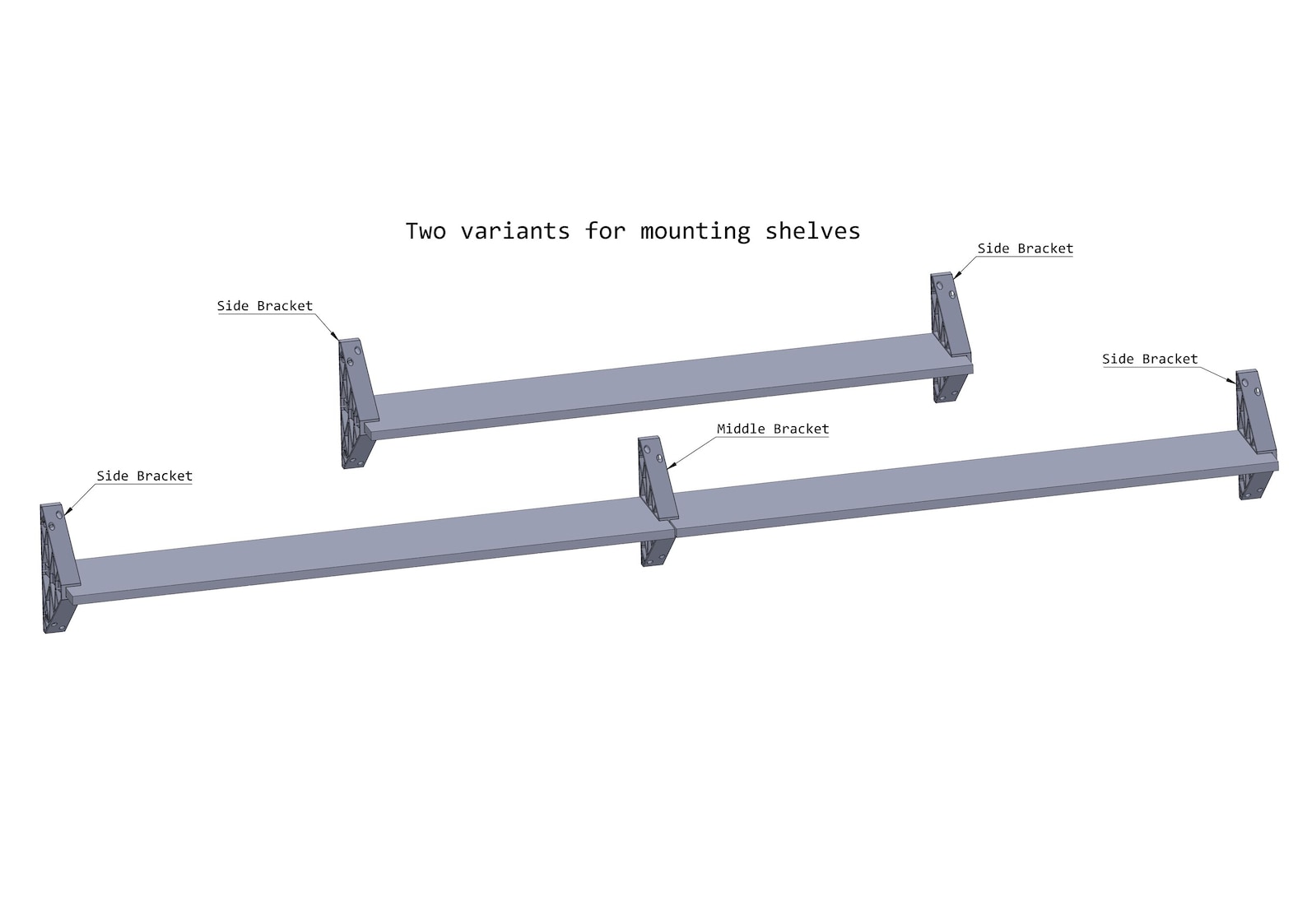 STL File for 3D Printing Shelf Bracket Loft Bookshelf DIY Easy ...