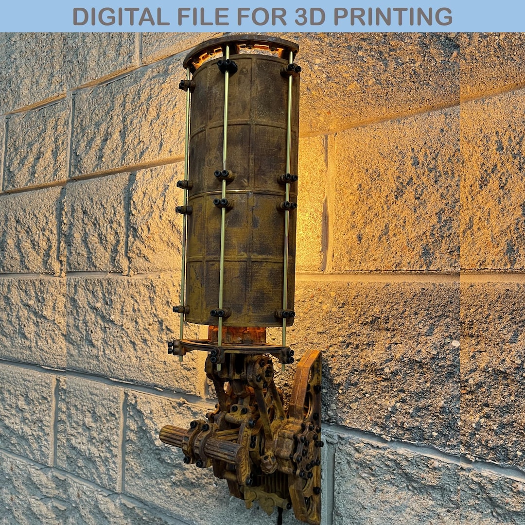 STL Files for 3D Printing Industrial Lamp Steampunk Style Walllampshade ...