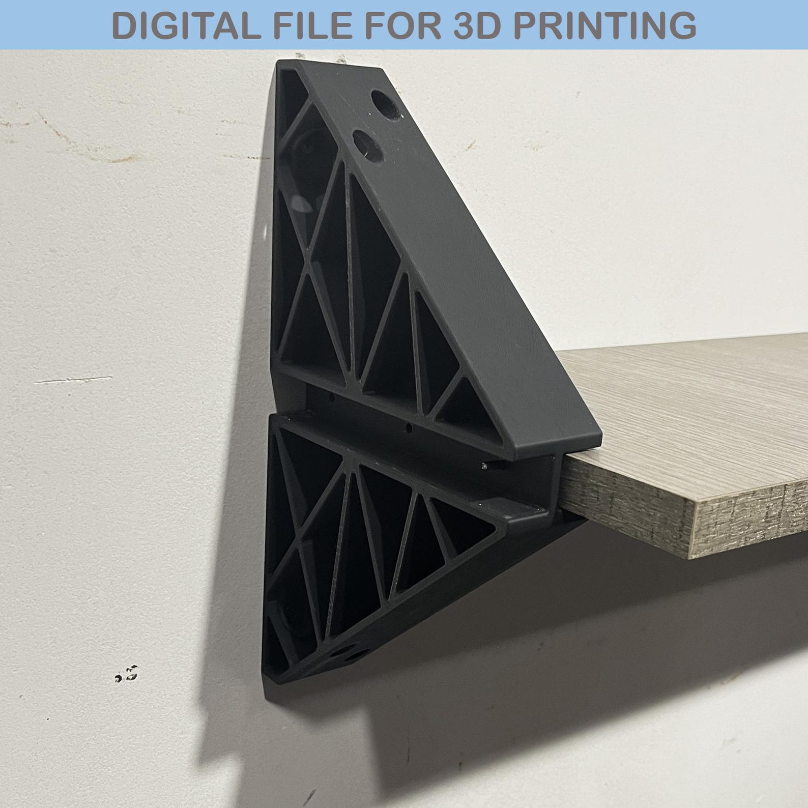 STL File for 3D Printing Shelf Bracket Loft Bookshelf DIY Easy ...