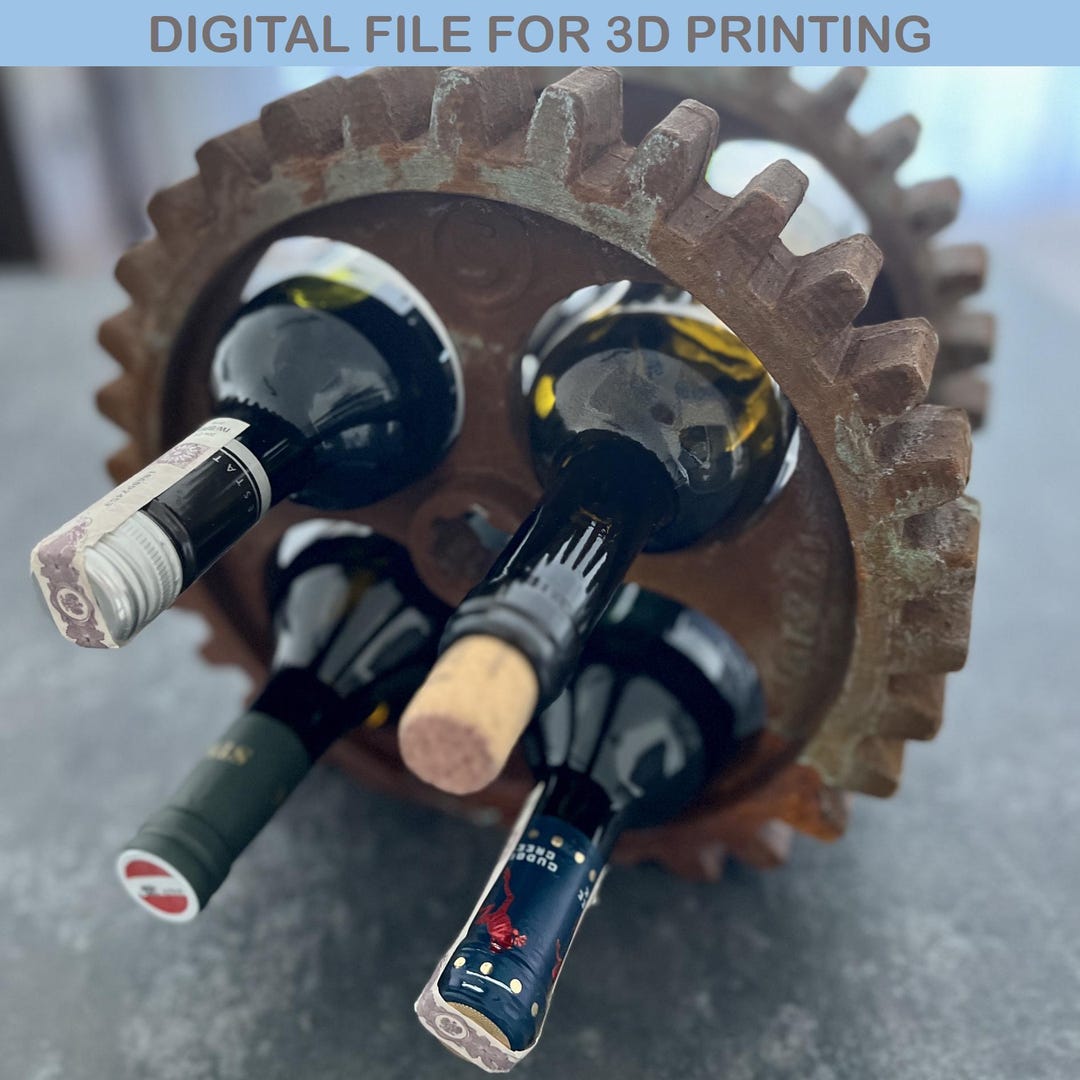 STL File for 3D Printing Wine Rack Steampunk Loft Style Dieselpunk DIY ...