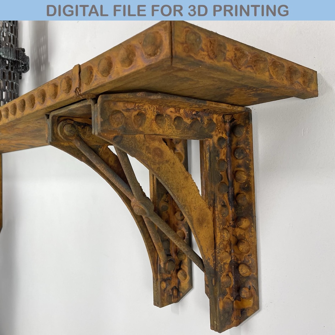 STL File for 3D Printing Shelf Bracket Steampunk Loft Style Dieselpunk ...