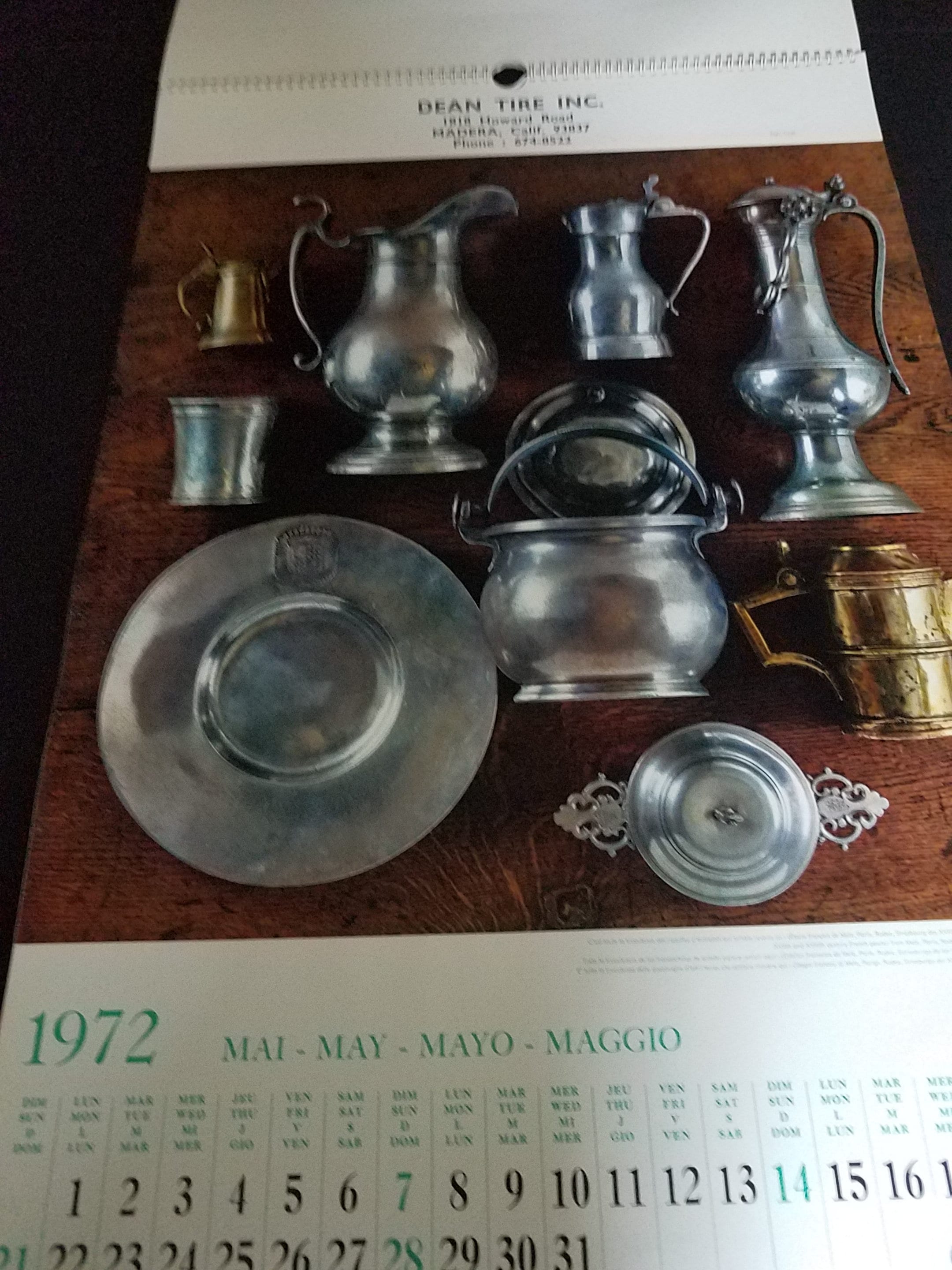 1972 Michelin Tire Calendar Featuring Collections