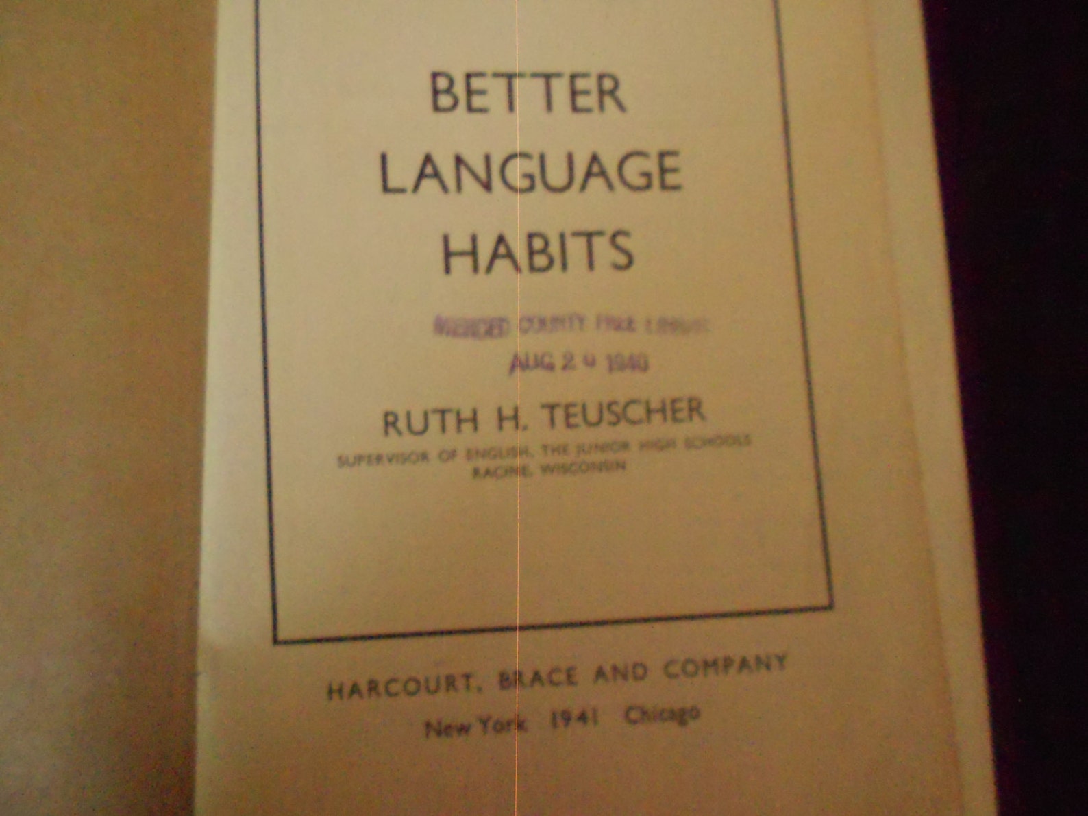 1941/ Book/ Better Language Habits - Etsy