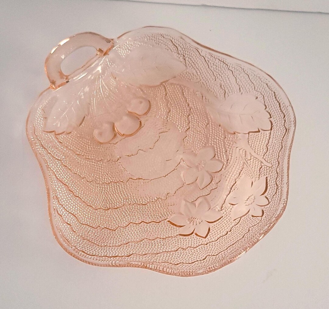 Charlie Cherry Indiana Glass Pink Dish - Etsy