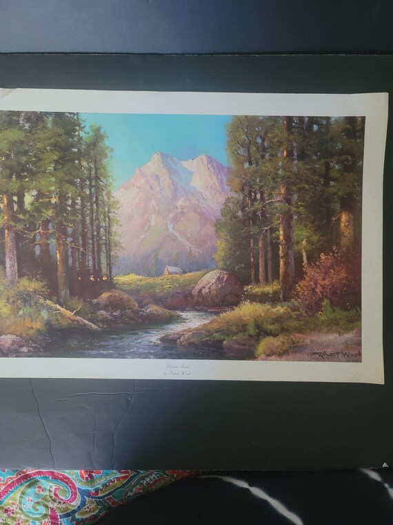 1950s Robert Wood Lithograph Majestic Peaks - Etsy