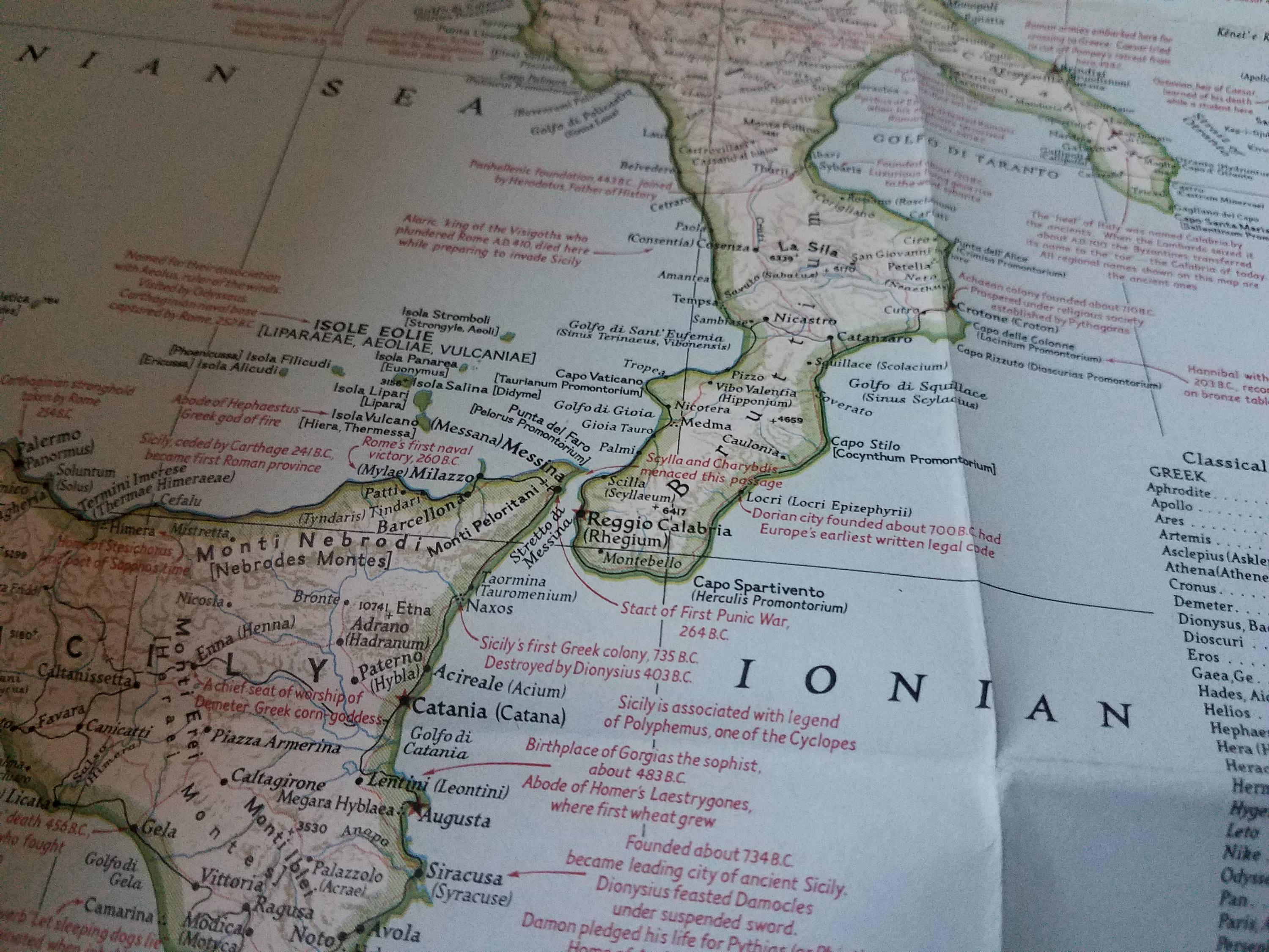 1949 Map Classical Lands of the Mediterranean