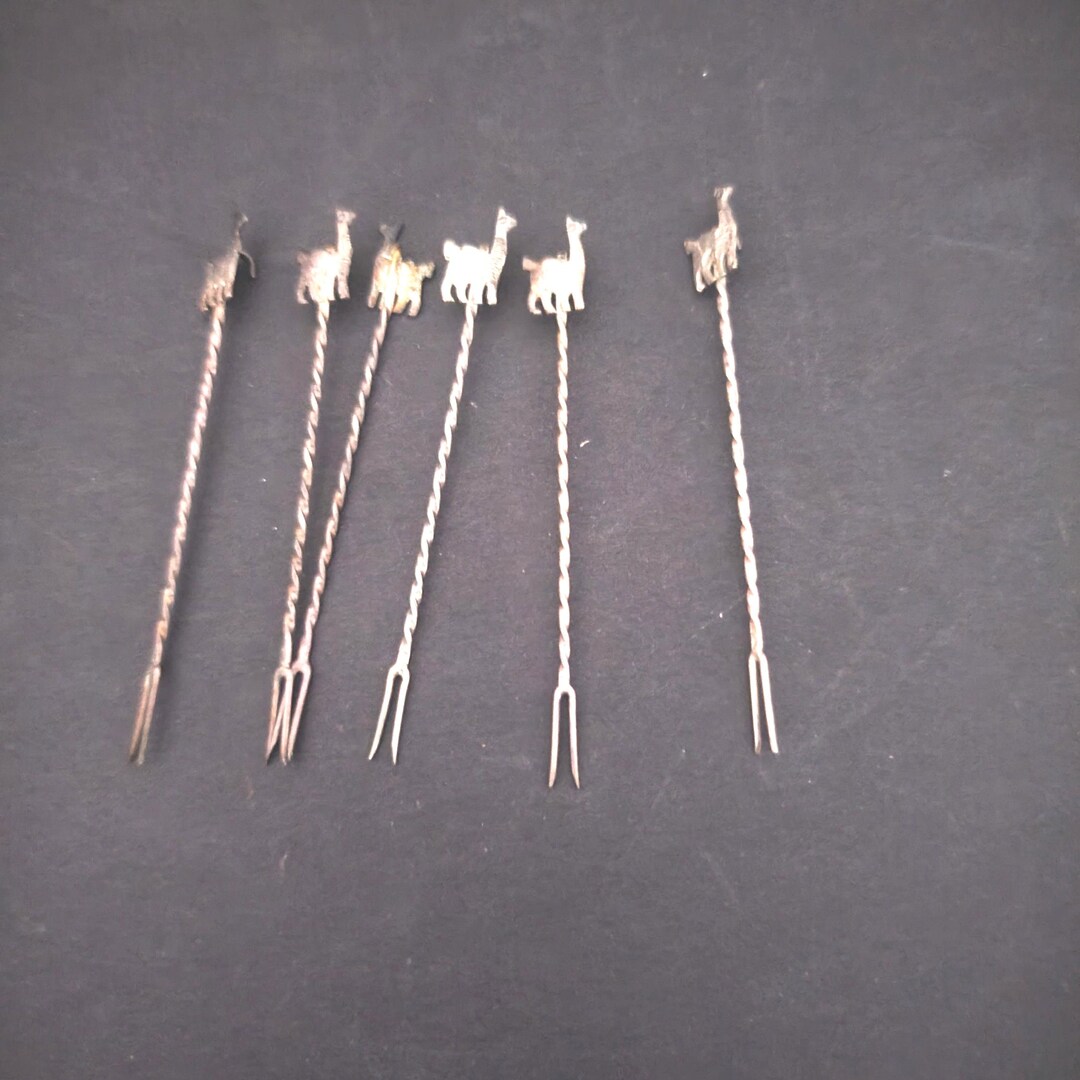 Sterling Llama Alpaca Vintage Cocktail Forks - Etsy